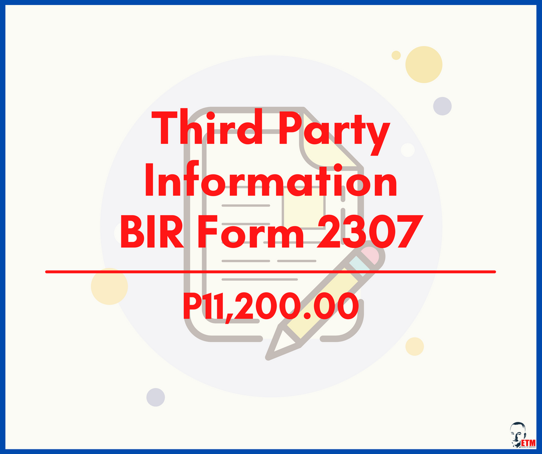 Third Party Information BIR Form 2307