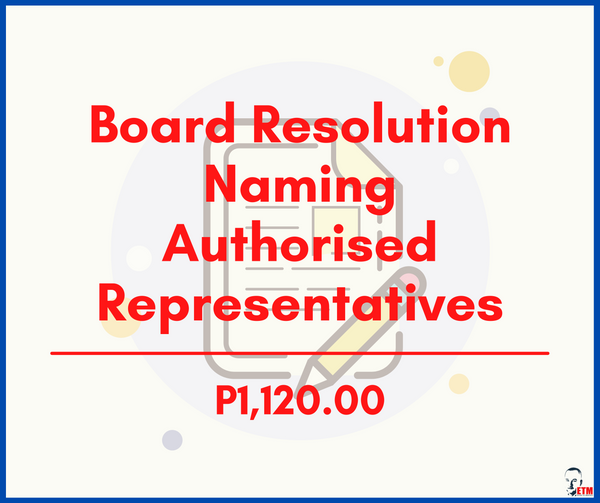 Board Resolution Naming Authorised Representatives